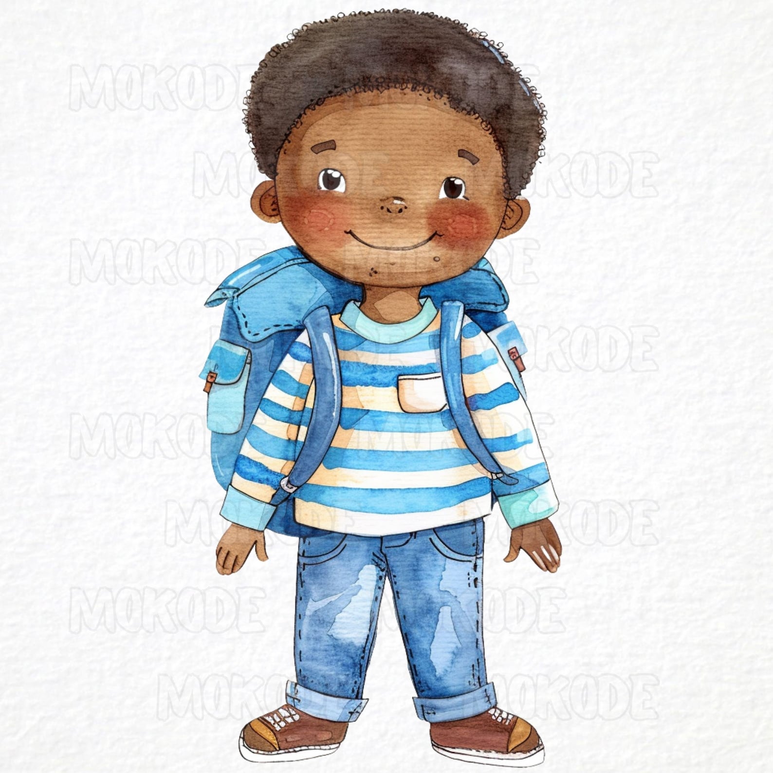 Watercolor School Kids Clipart, Back to School PNG (digital Download ...
