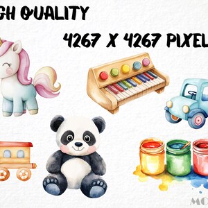 Watercolor Playroom Clipart 91 Png, Childrens Toys Cute Playtime ...