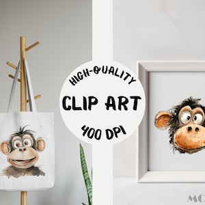 Funny Monkey Face Clipart 16 Png, Cute Caricature Safari Animals ...
