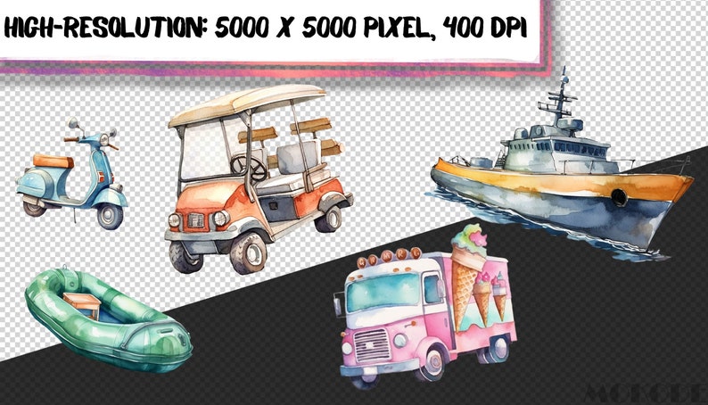 Transportation A-Z Clipart, Set of 52, Vehicles Download, Alphabet Clip ...