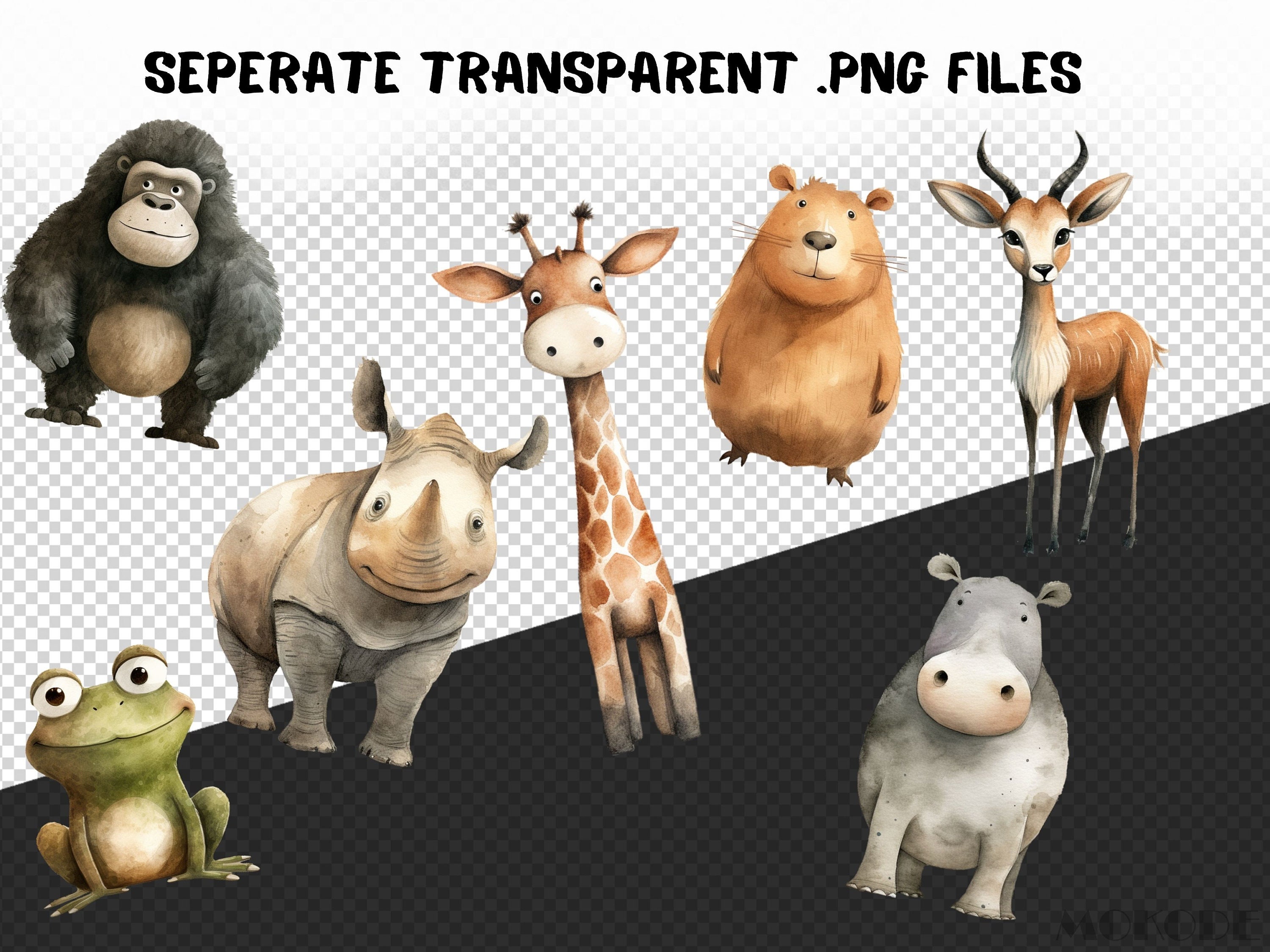 Nursery Jungle Animals Clipart 52 Png, Cute Elephant Graphics ...