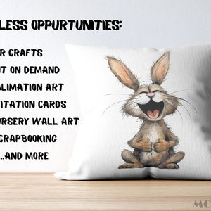 Funny Bunny Clipart 20 Png, Cute Caricature Pets, Quirky Rabbit ...