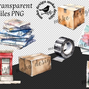 26 Watercolor Post Office Clipart, Mail Carrier Clipart, Envelope ...