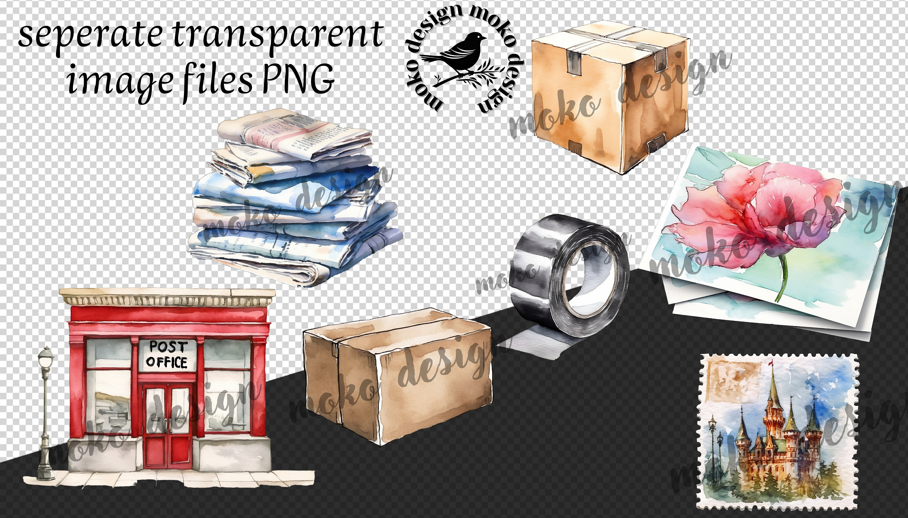 26 Watercolor Post Office Clipart, Mail Carrier Clipart, Envelope ...