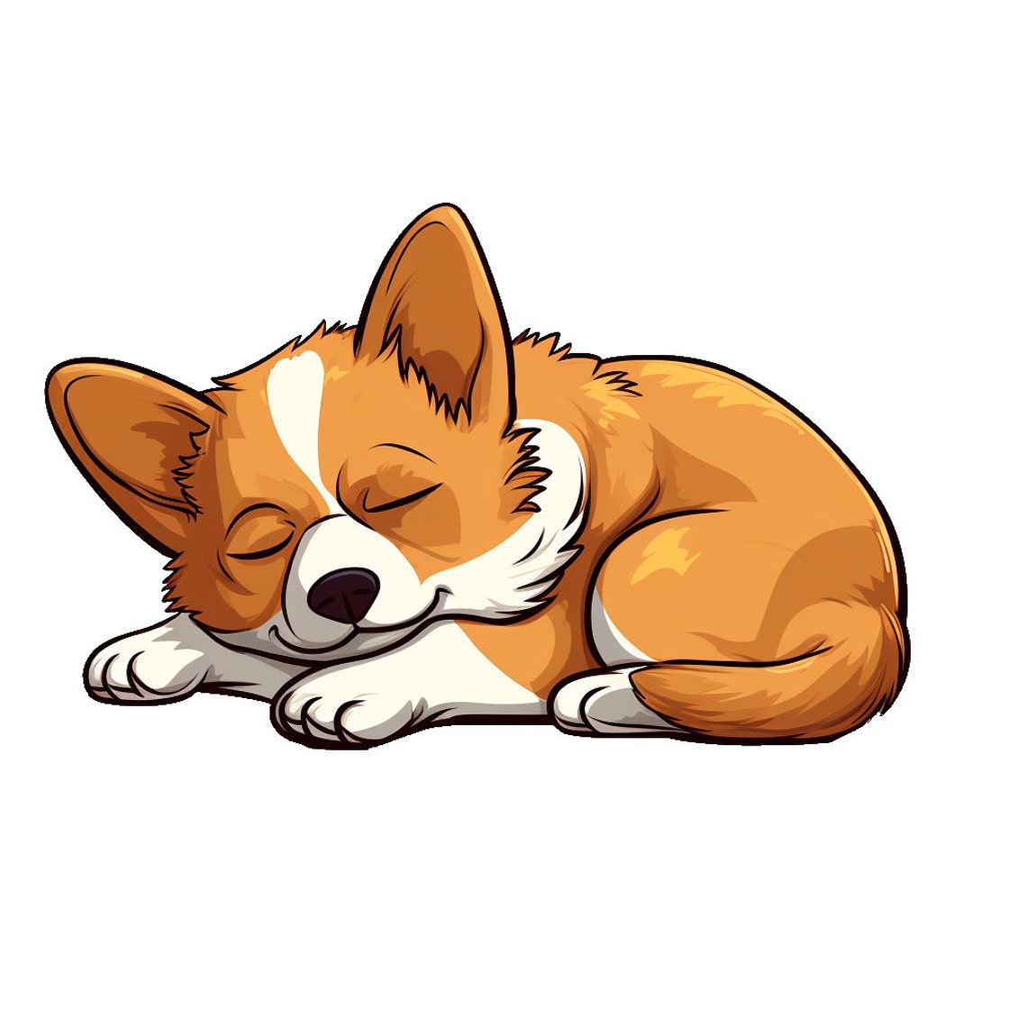 Happy Cartoon Corgi High Quality Digital Art 17 Designs transparent ...