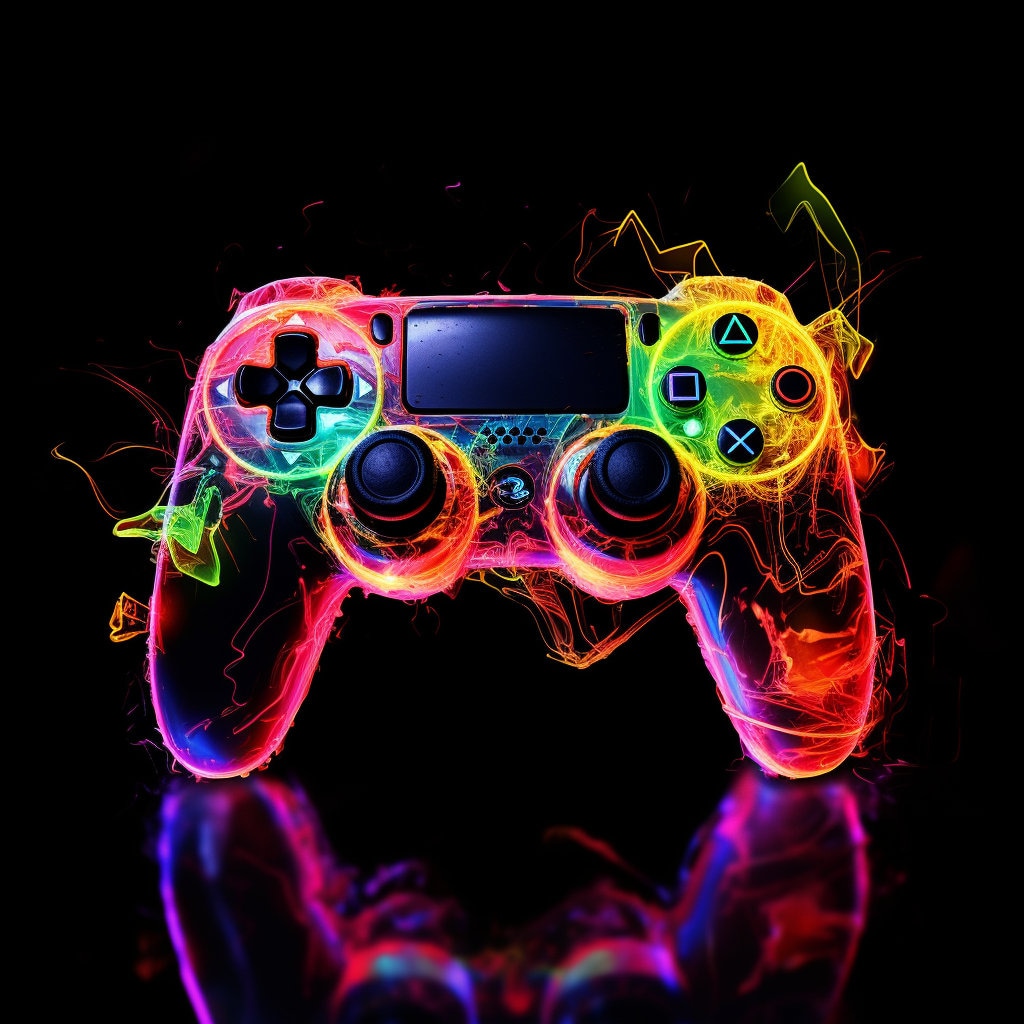 Neon PS5 Controller - High Quality Watercolor Digital Art - 18 Designs ...