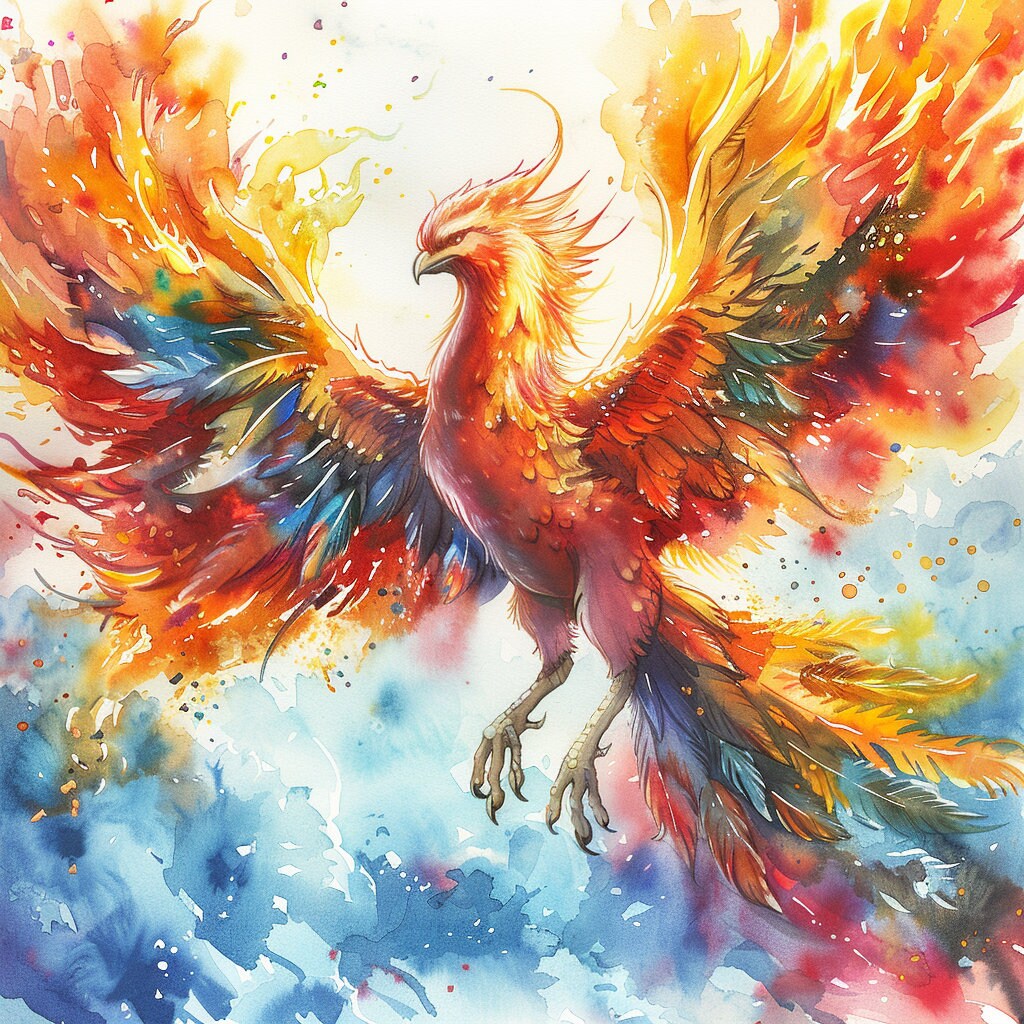 Blazing Phoenix Watercolor Art: 16 PNG Designs (digital Download) - Etsy