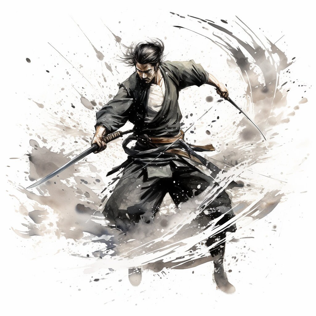 Battle Ready Samurai - High Quality Digital Watercolor Art - 12 Designs ...