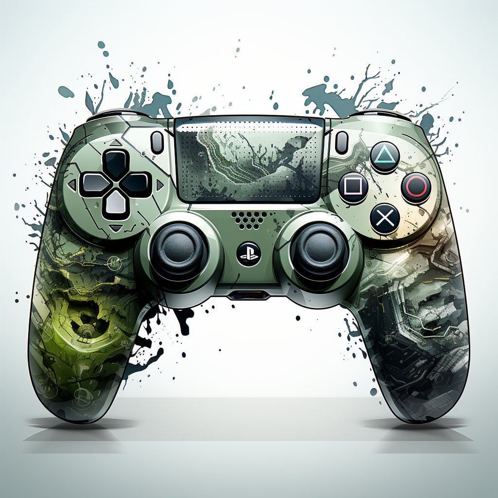PS5 Halo Themed Controller High Quality Watercolor Digital Art 16 ...