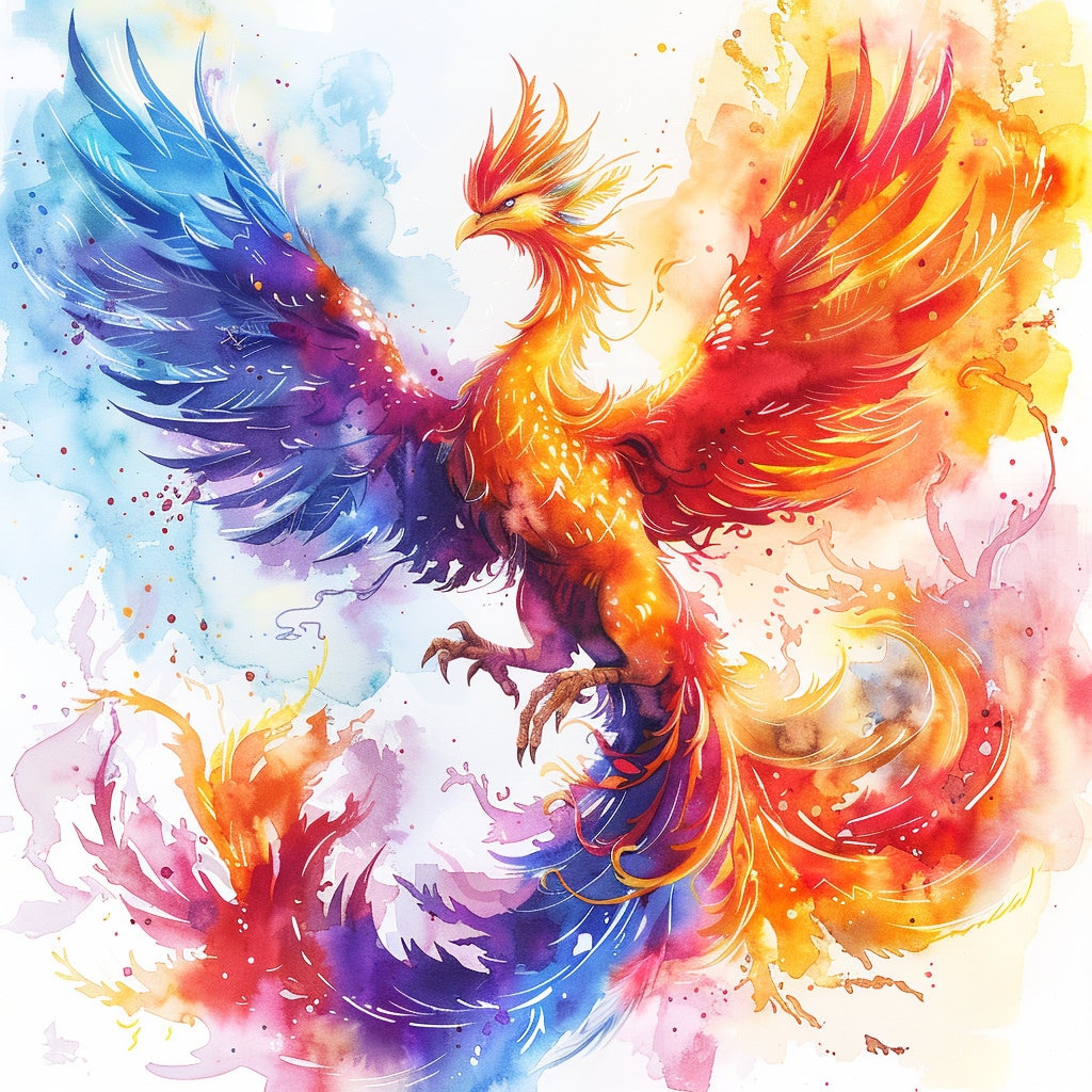 Blazing Phoenix Watercolor Art: 16 PNG Designs (digital Download) - Etsy