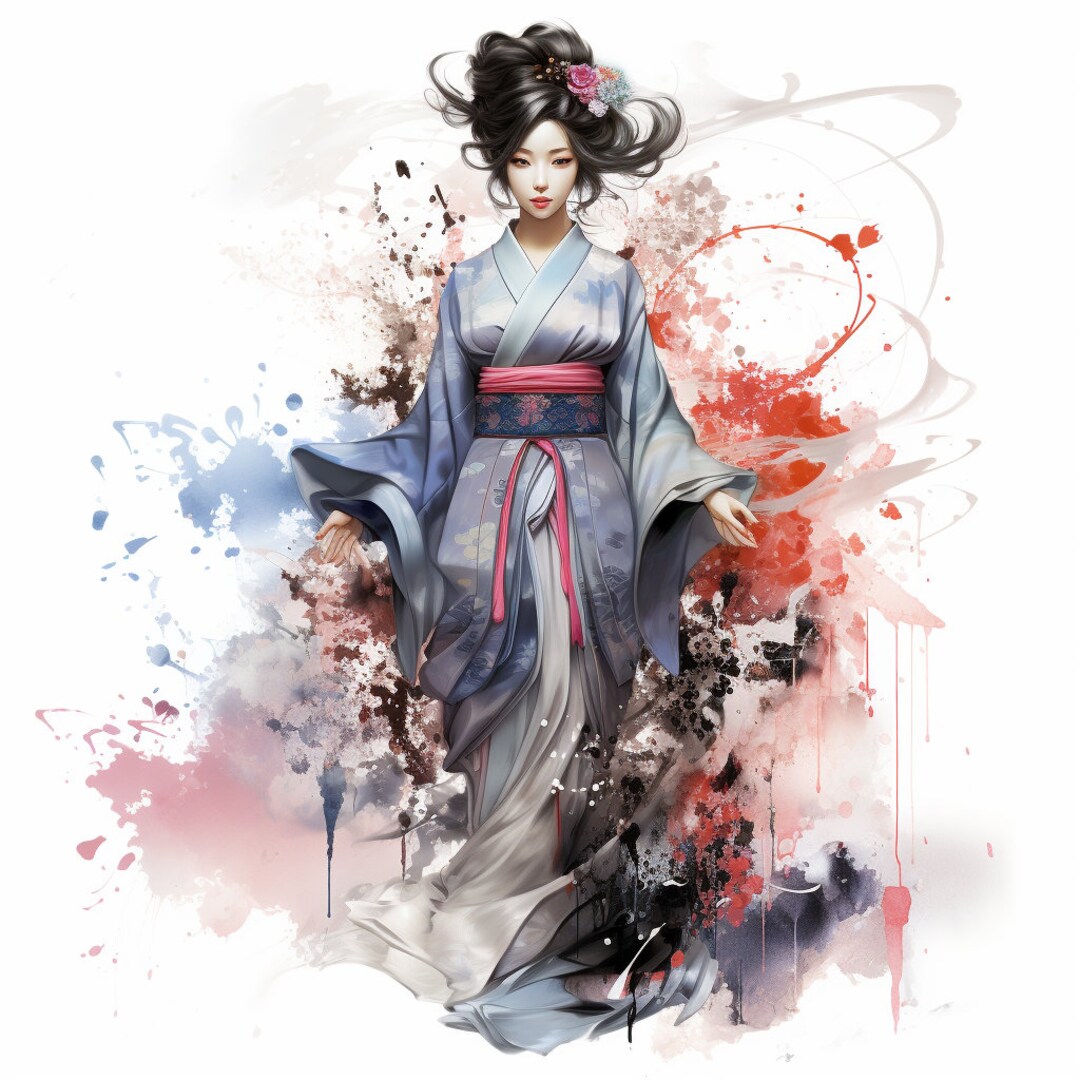 Traditional Geisha - High Quality Digital Watercolor Art - 16 Designs ...