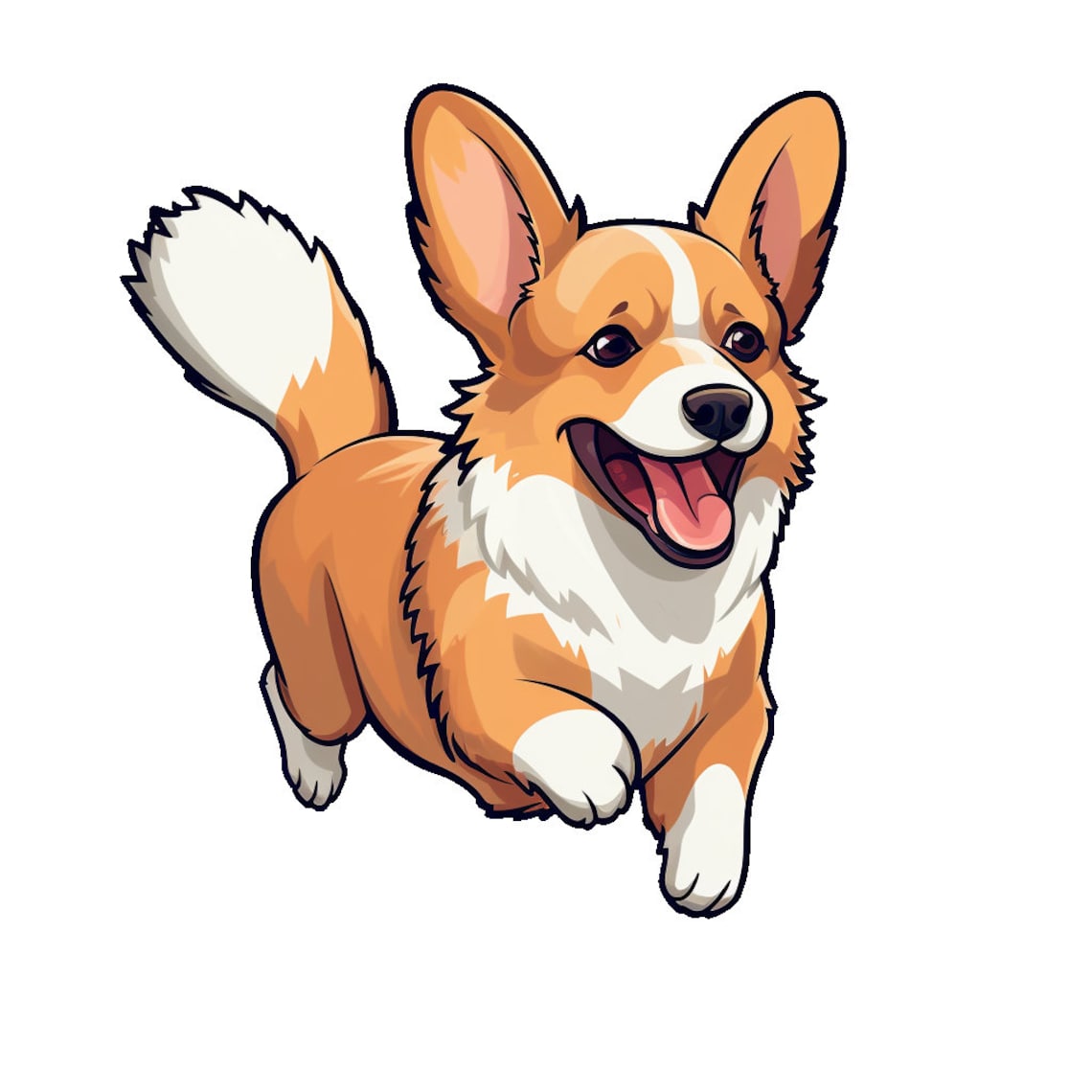 Happy Cartoon Corgi High Quality Digital Art 17 Designs transparent ...