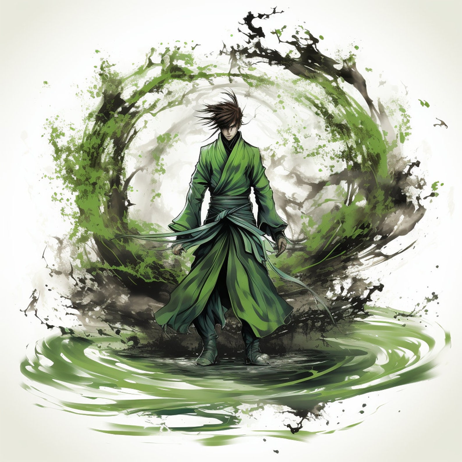 Wind Element Assassin- High Quality Digital Watercolor Art - 16 Designs ...