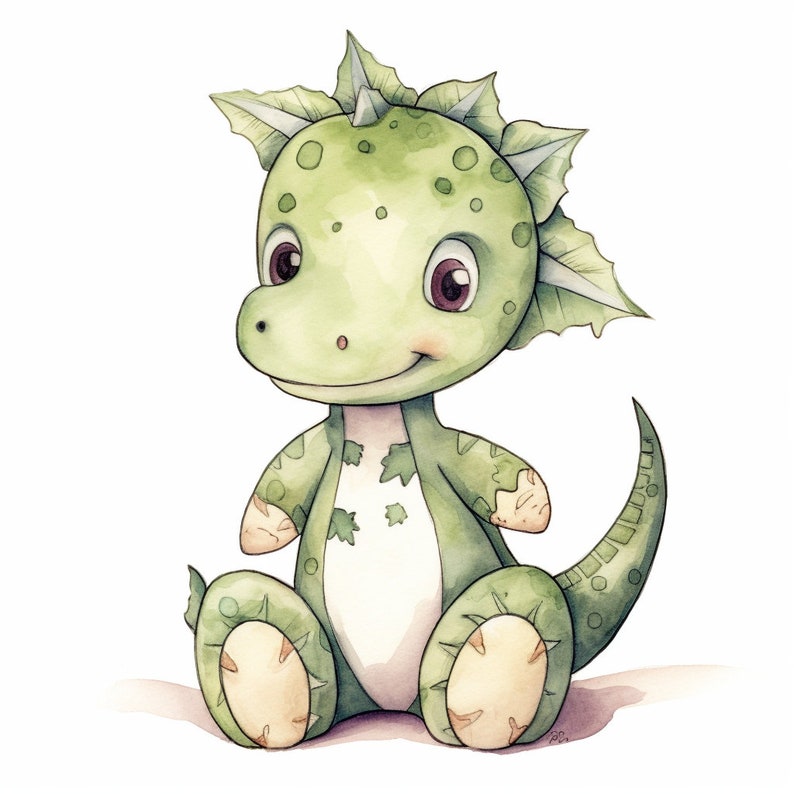 Watercolor Dinosaur Clipart: 17 Nursery Designs (PNG) - Etsy