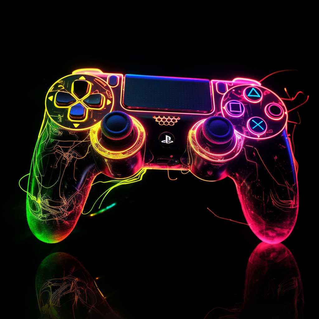 Neon PS5 Controller - High Quality Watercolor Digital Art - 18 Designs ...