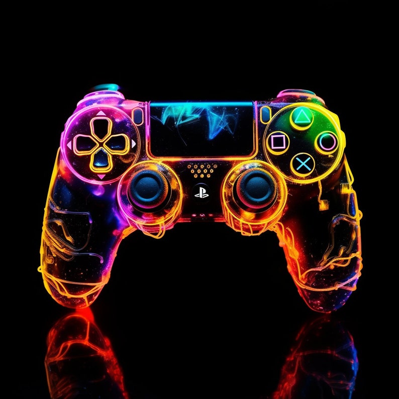 Neon PS5 Controller - High Quality Watercolor Digital Art - 18 Designs ...