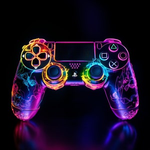 Neon PS5 Controller - High Quality Watercolor Digital Art - 18 Designs ...