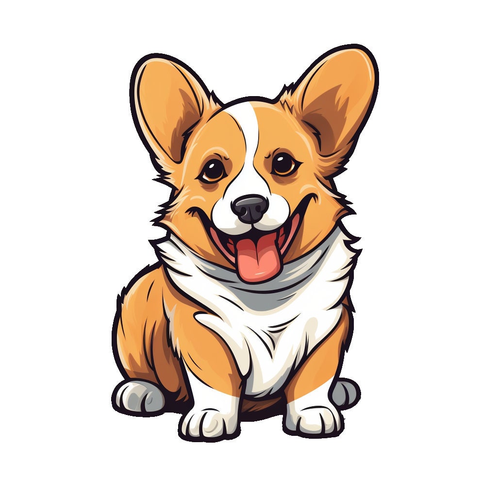 Happy Cartoon Corgi High Quality Digital Art 17 Designs transparent ...