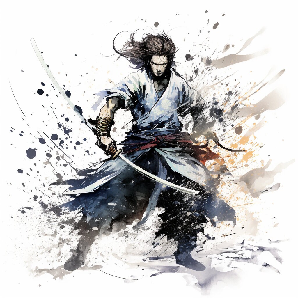 Battle Ready Samurai - High Quality Digital Watercolor Art - 12 Designs ...