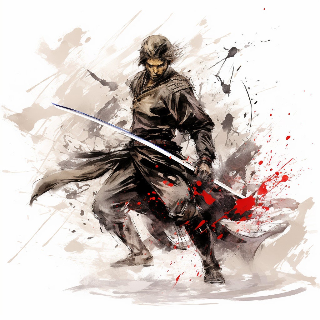 Battle Ready Samurai High Quality Digital Watercolor Art 12 Designs - Etsy