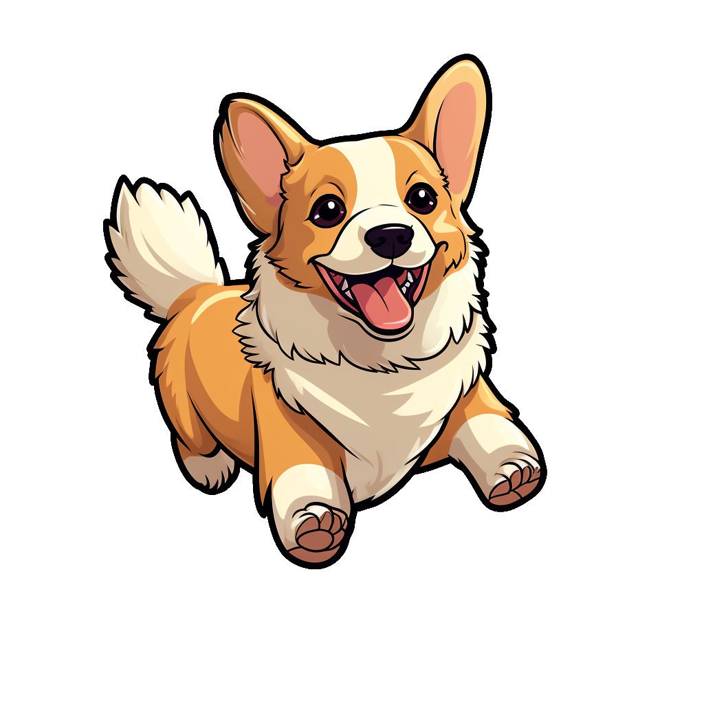Happy Cartoon Corgi High Quality Digital Art 17 Designs transparent ...