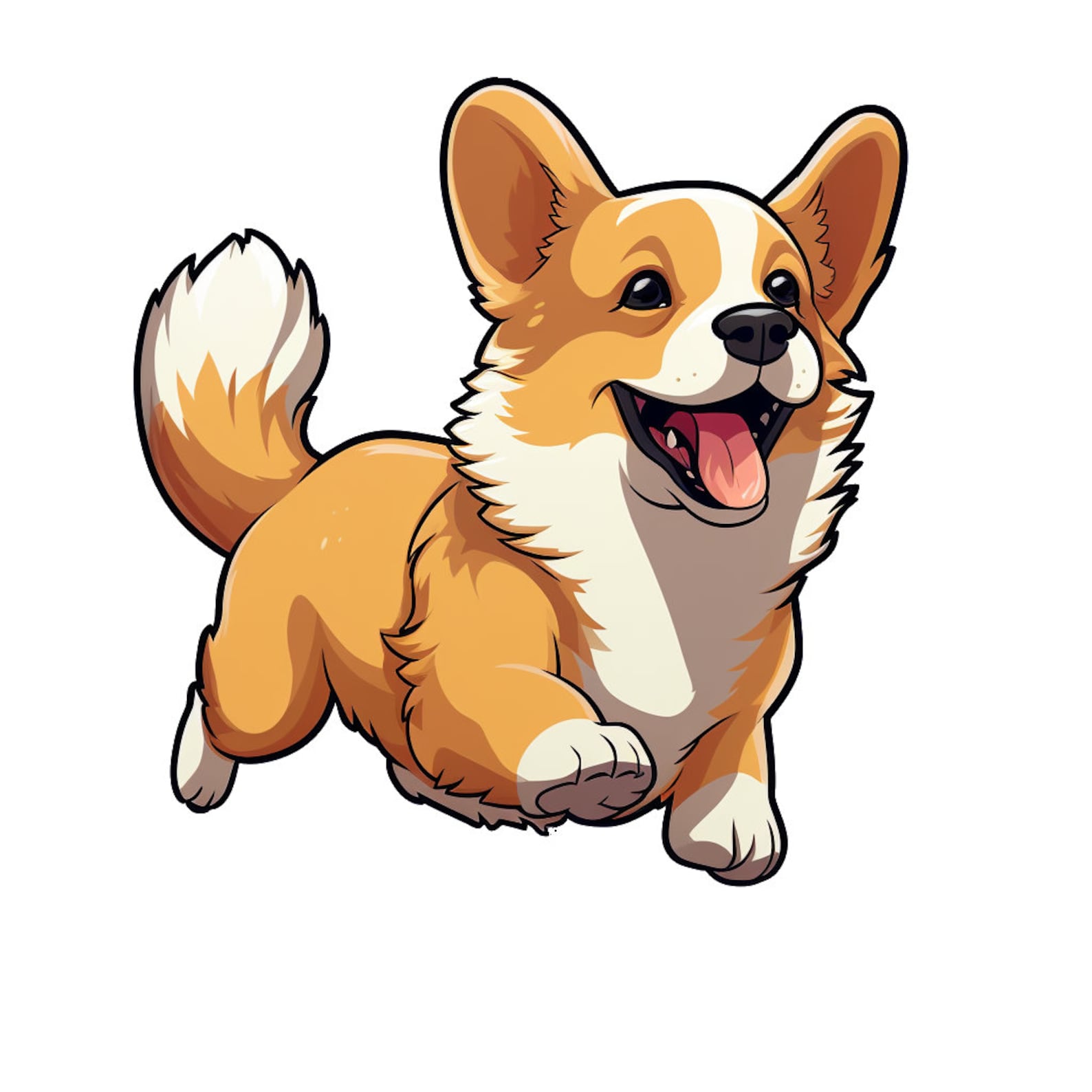 Happy Cartoon Corgi High Quality Digital Art 17 Designs transparent ...