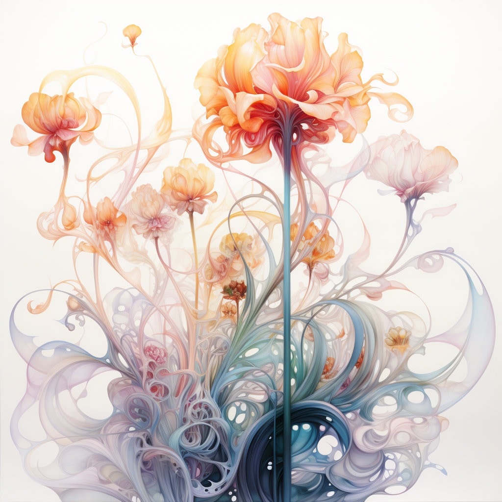 Watercolor Fantasy Flower Clipart: Sprout Designs (digital Download) - Etsy