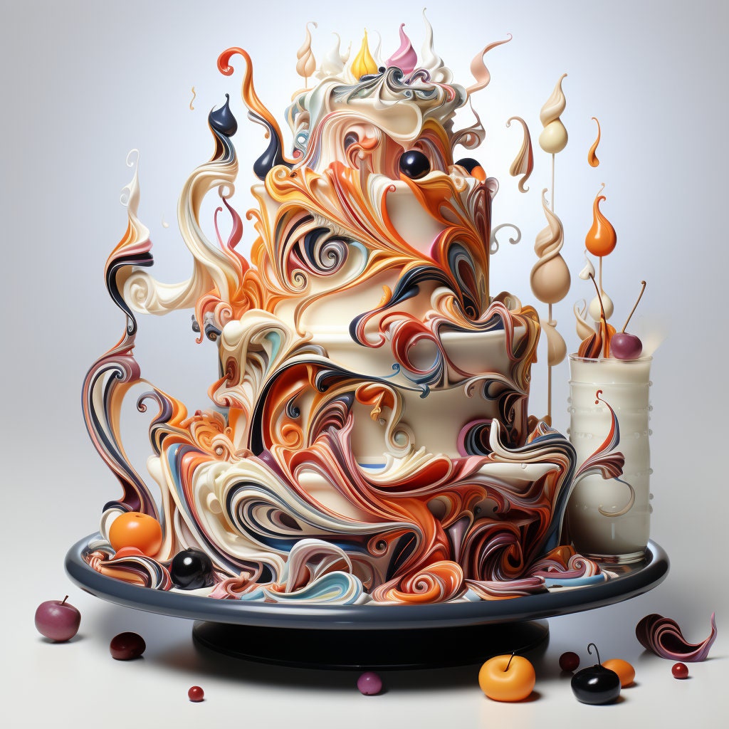 Abstract Swirly Birthday Cakes - High Quality Digital Art - 16 Designs ...