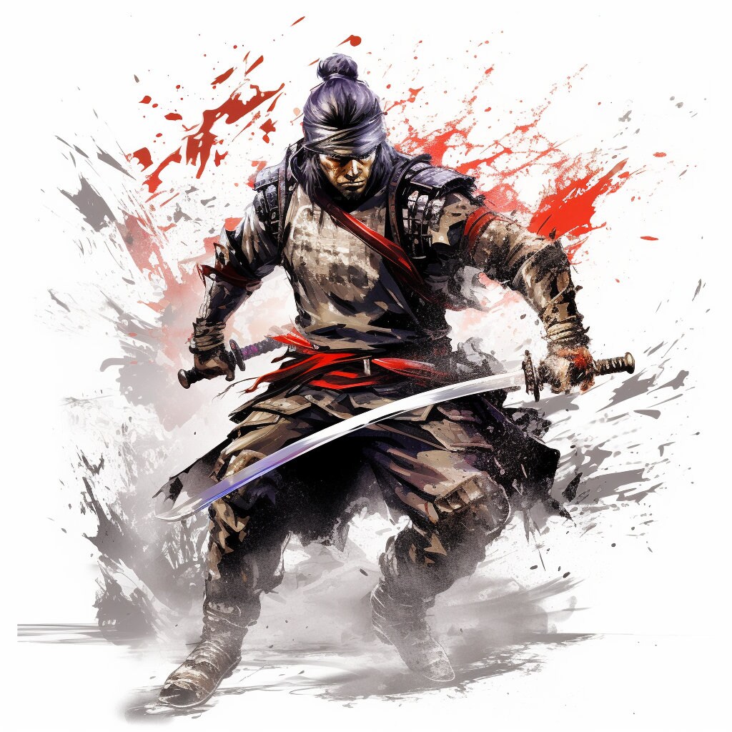 Battle Ready Samurai High Quality Digital Watercolor Art 12 Designs - Etsy