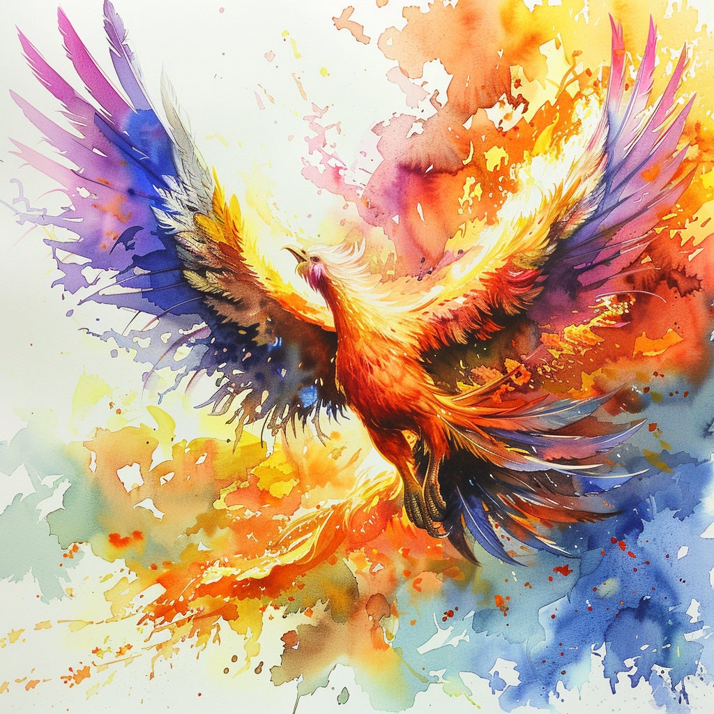 Blazing Phoenix Watercolor Art: 16 PNG Designs (digital Download) - Etsy