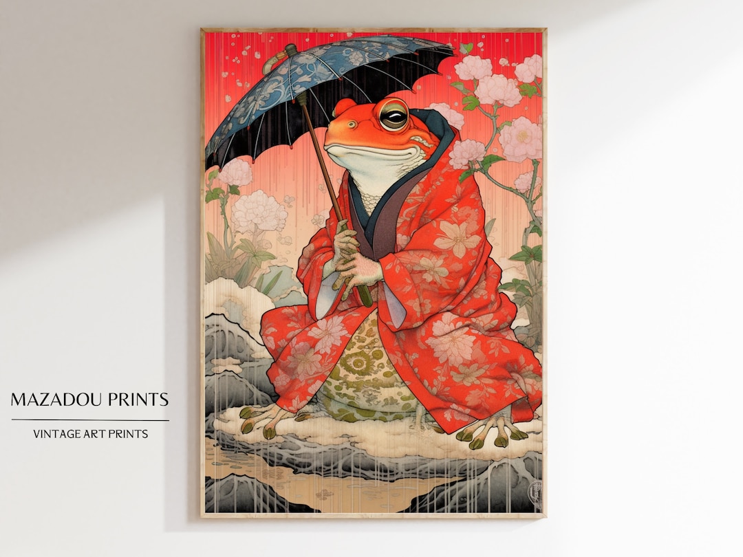 Japan Art Style Frog Art Print Japanese Woodblock Reproduction Ugly ...