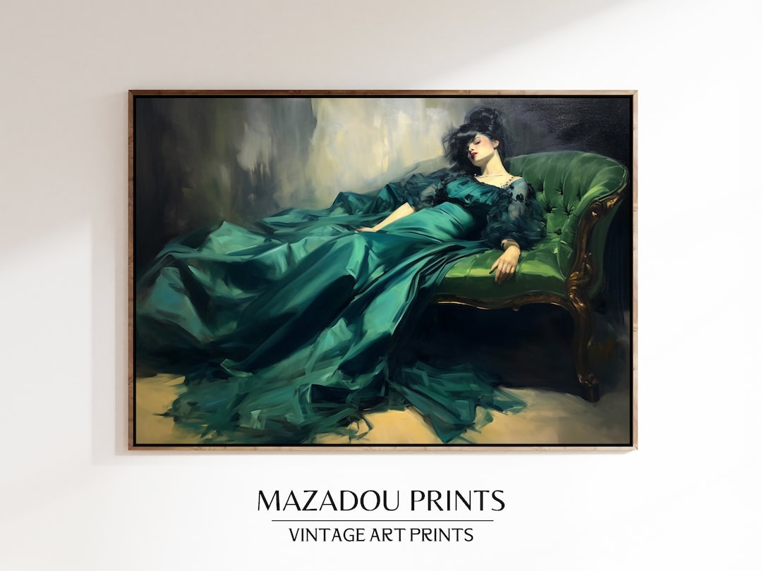 Printable Digital Decadent Young Woman | Digital Wall Art Painting ...