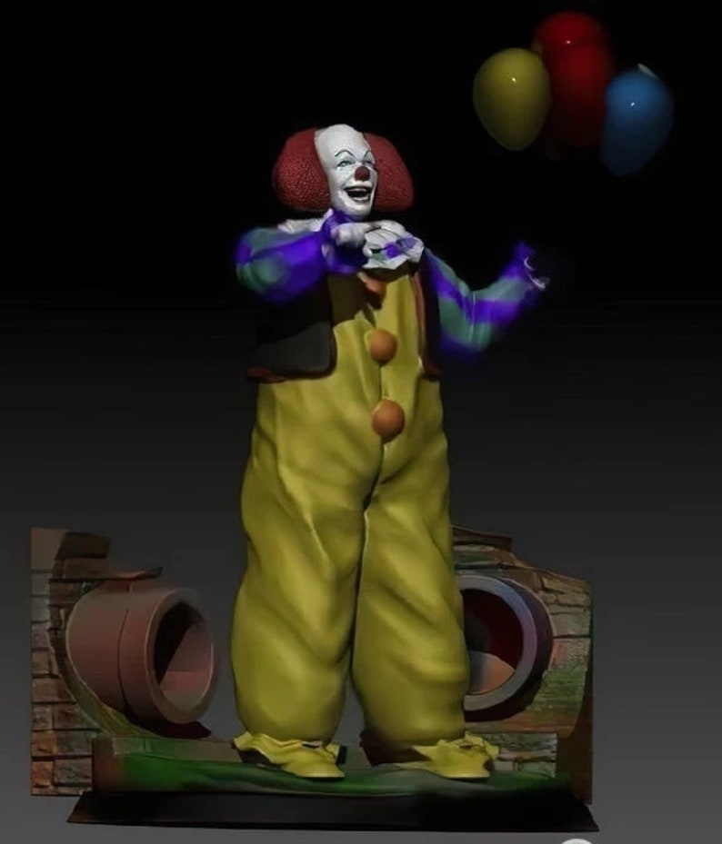Pennywise It 80s Horror 3D STL File for 3D Printer 3D Print - Etsy