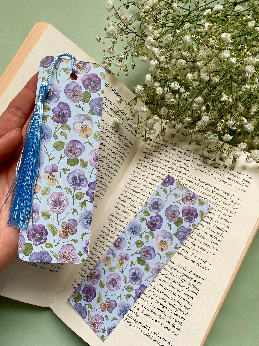 Botanical Pansy Watercolour Bookmark, Handmade Viola Bookmark ...