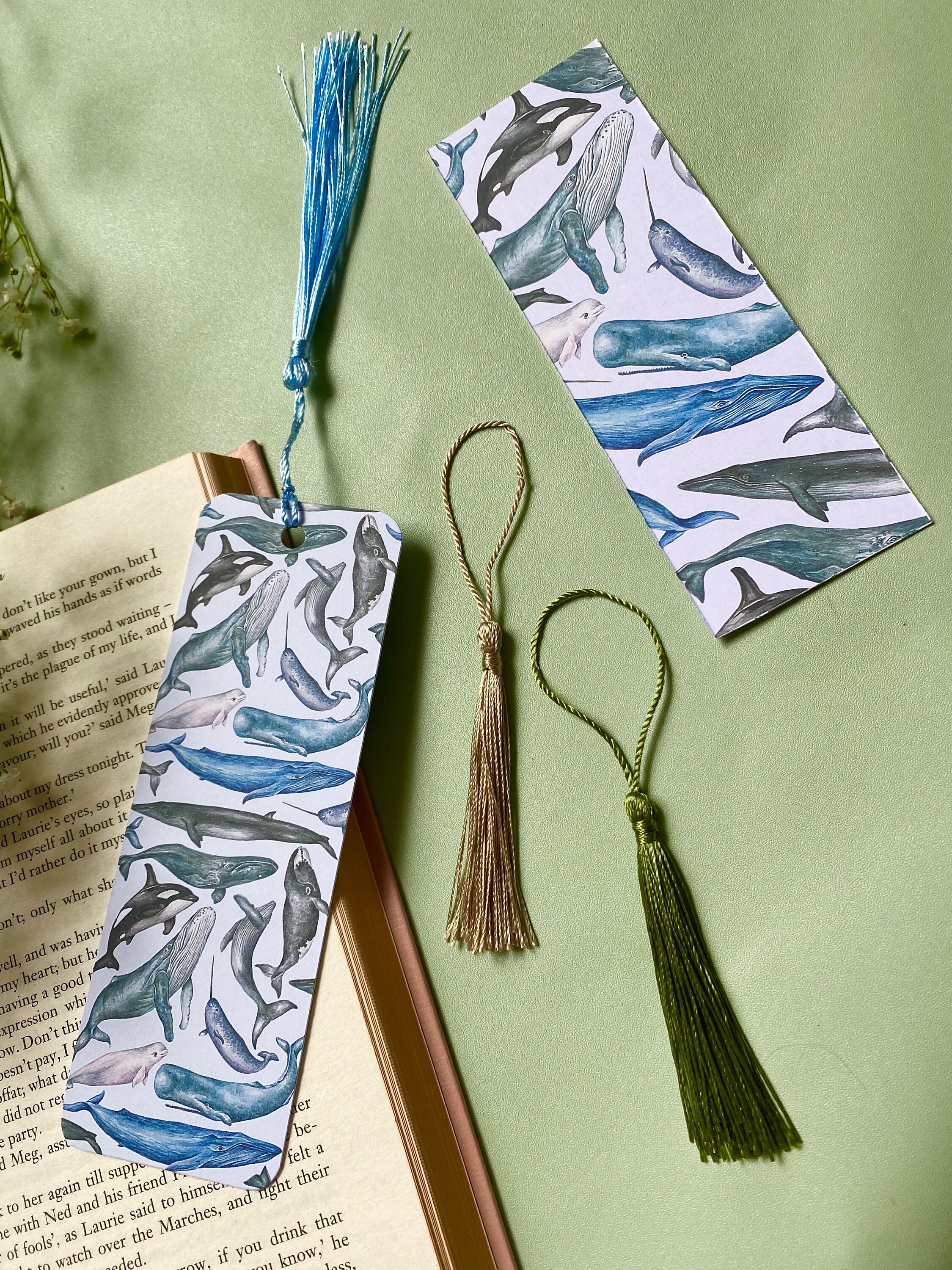 Whales Watercolour Bookmark, Handmade Whales of the World Bookmark ...