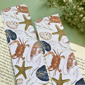 Coastal Watercolour Bookmark, Handmade Vintage Seashell Bookmarks ...
