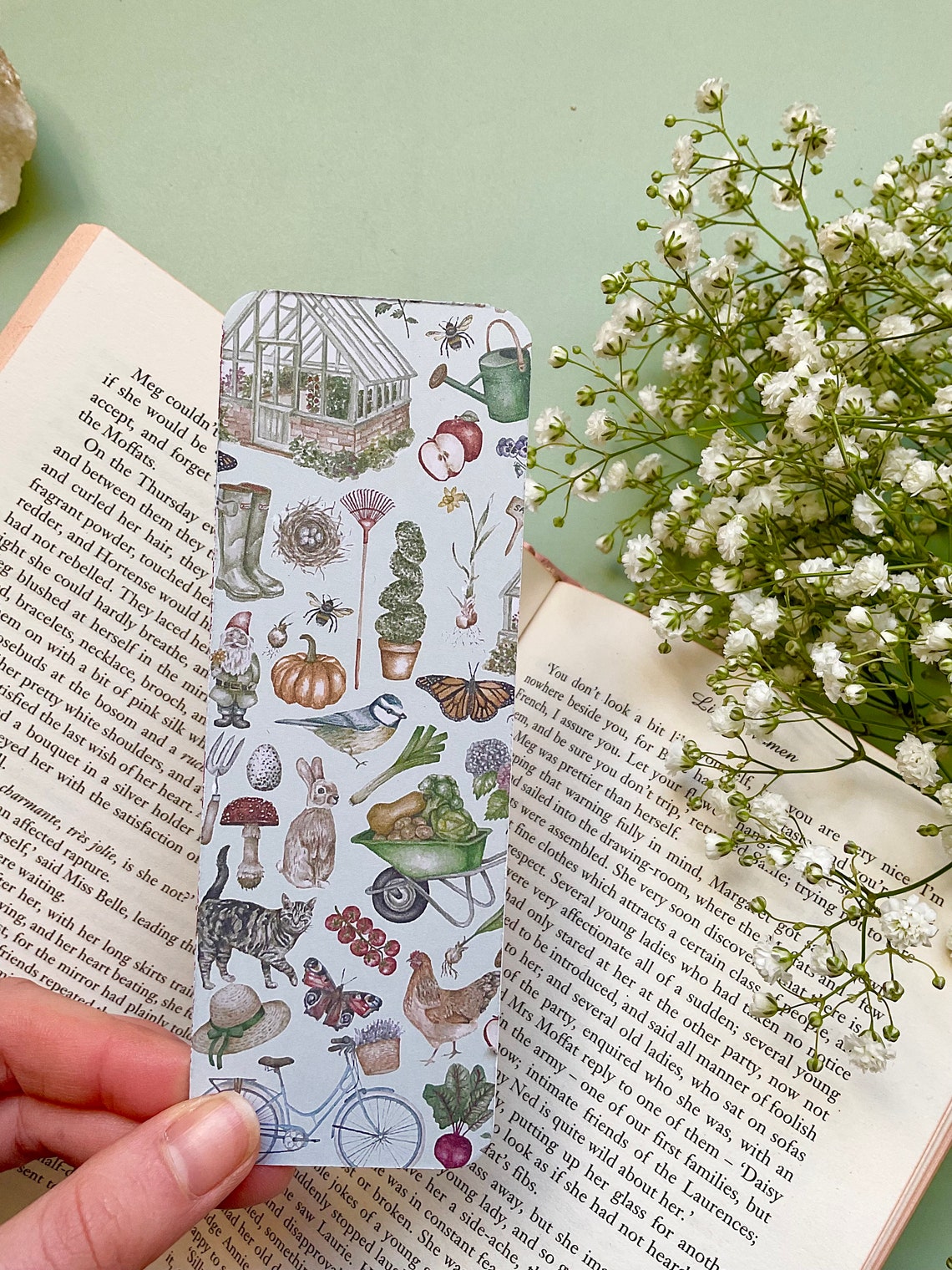 Gardening Watercolour Bookmark, Handmade Gardeners Greenhouse Bookmark ...