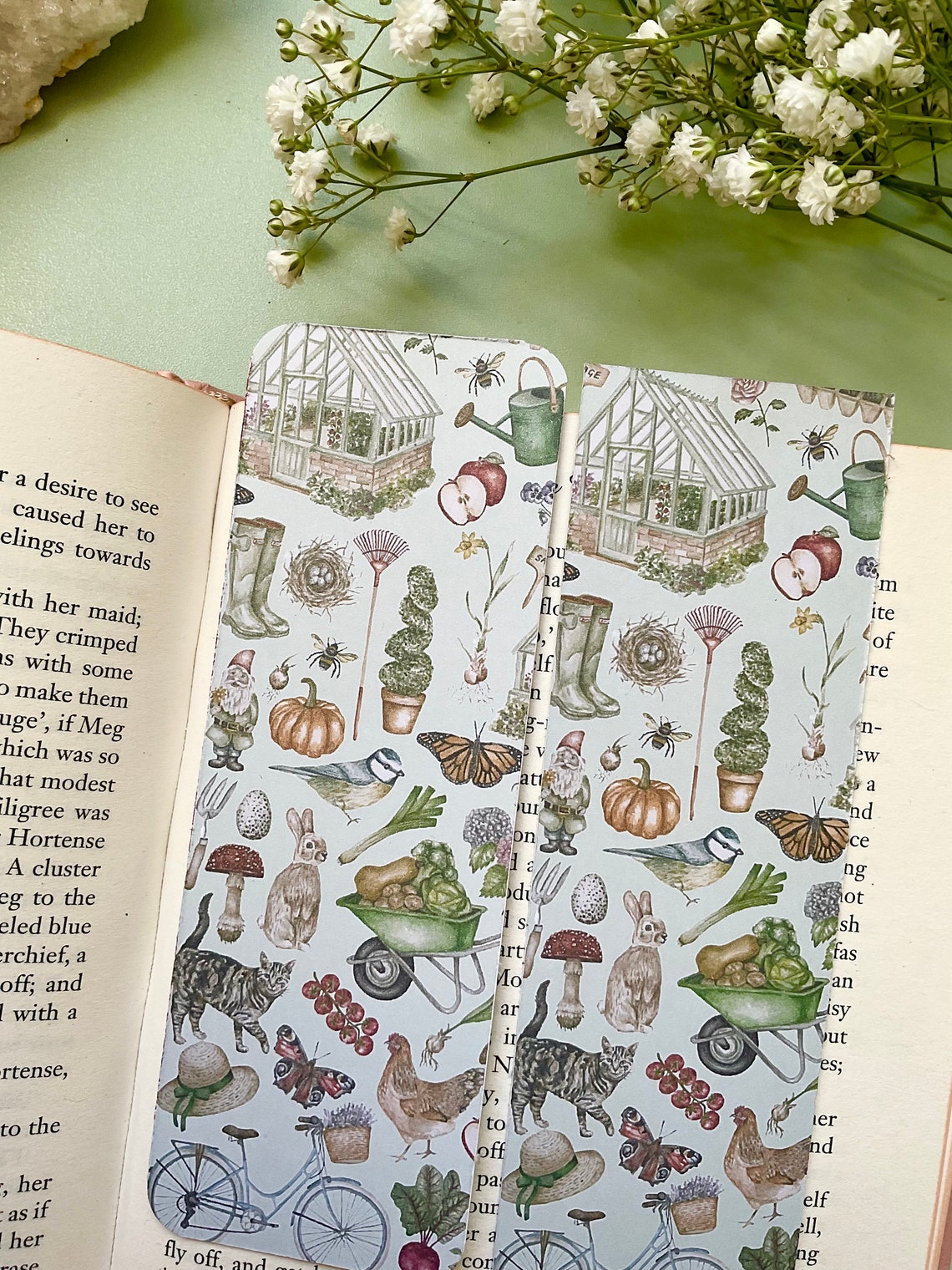 Gardening Watercolour Bookmark, Handmade Gardeners Greenhouse Bookmark ...