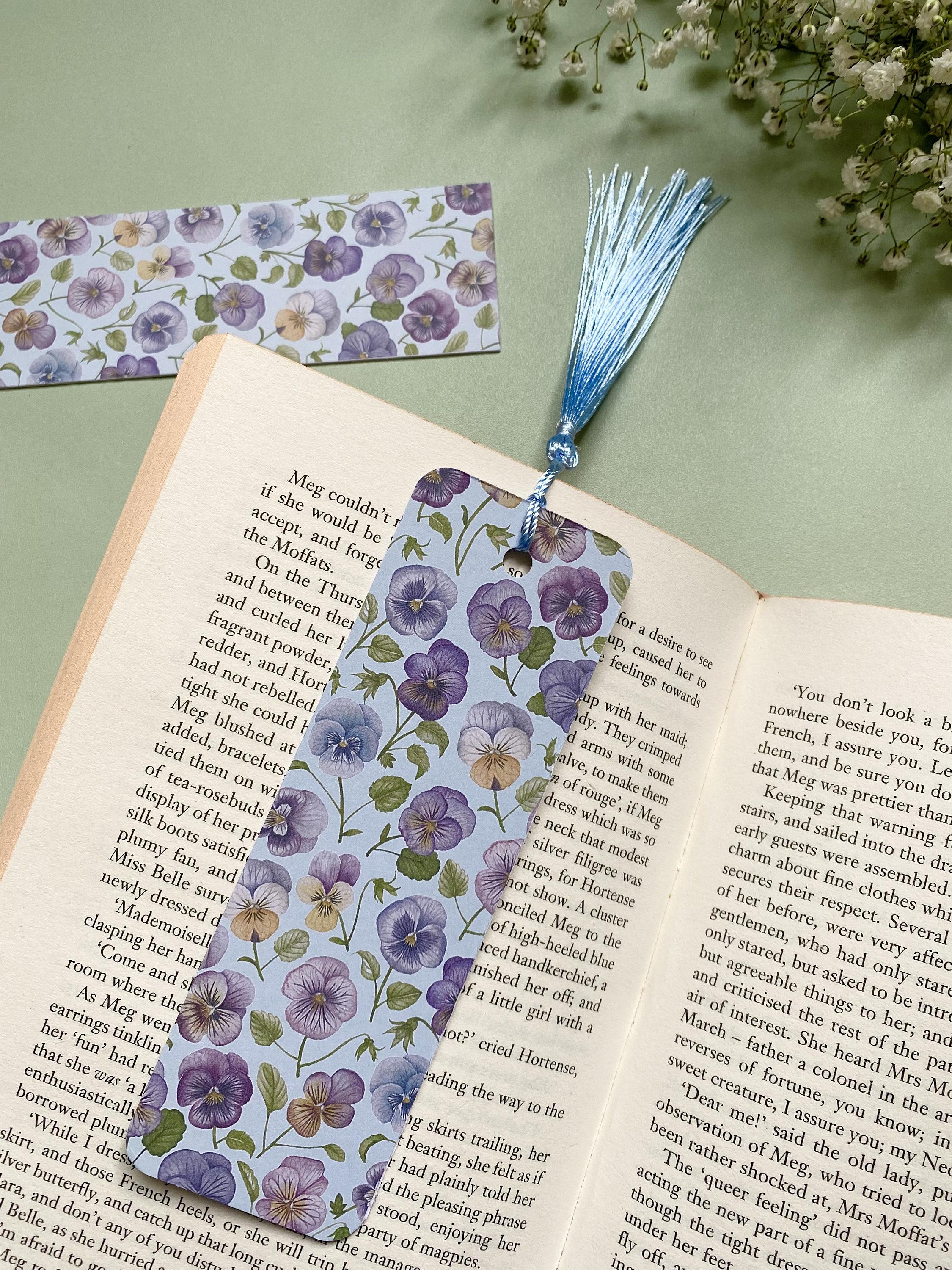Botanical Pansy Watercolour Bookmark, Handmade Viola Bookmark ...