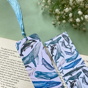 Whales Watercolour Bookmark, Handmade Whales of the World Bookmark ...