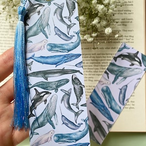 Whales Watercolour Bookmark, Handmade Whales of the World Bookmark ...