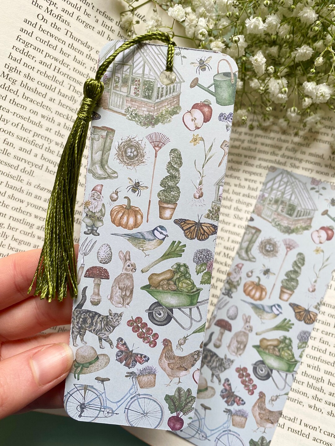 Gardening Watercolour Bookmark, Handmade Gardeners Greenhouse Bookmark ...