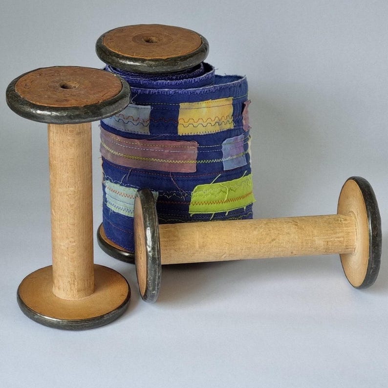 Vintage Spool Wooden Bobbin Cotton Mill Scroll 6inch Perfect for ...