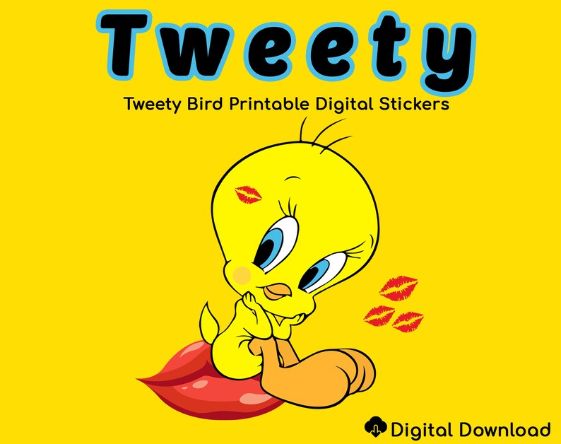 Tweety Bird Svg Tweety Bird Printable Digital Stickers - Etsy