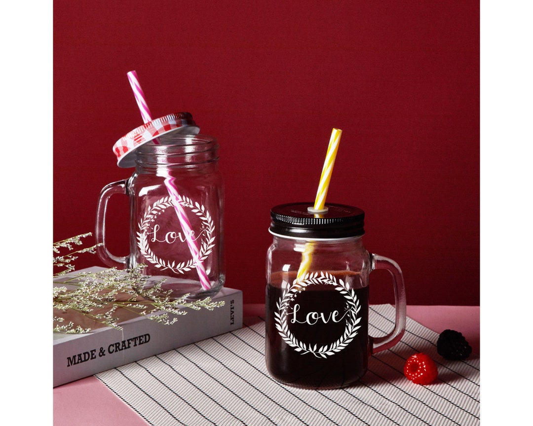 Custom Wedding Favor Mason Jar, Personalized Mason Glass Bottle ...