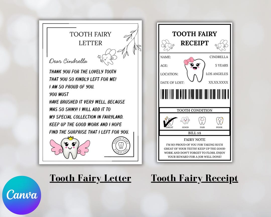 Tooth Fairy Letter First Tooth Fairy Certificate Tooth Fairy Note Lost ...