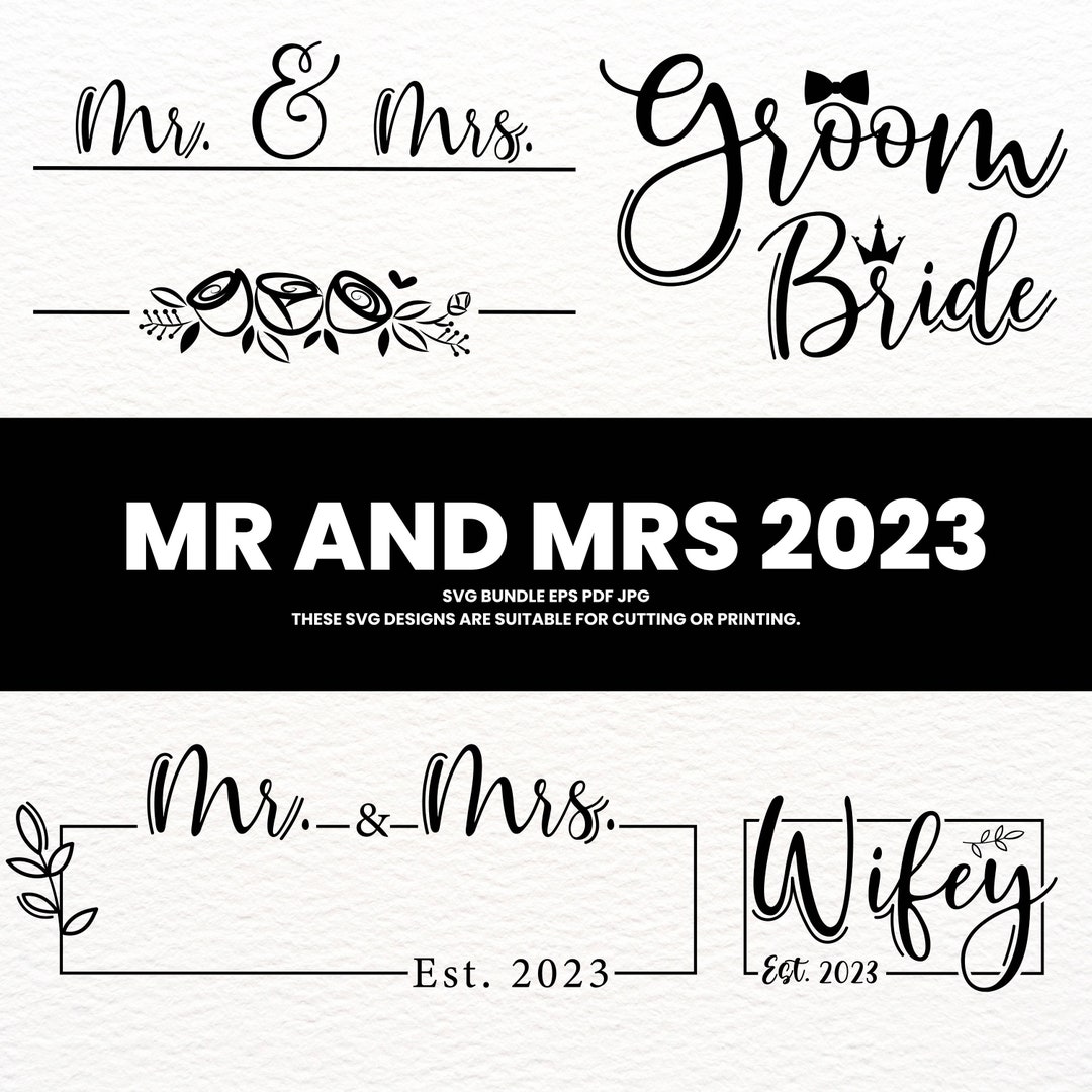 Sr. y Sra. Clipart SVG Bundle Sr. y Sra. Svg Matrimonio de - Etsy México