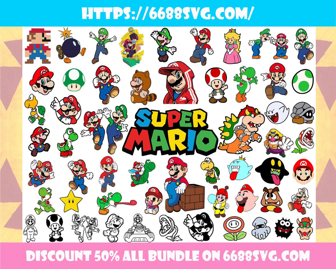 Super Mario Svg Mario Set Svg Paper Mario Svg Luigi Svg - Etsy
