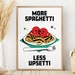 Spaghetti Wall Print,retro Kitchen Wall Decor,spaghetti Poster,digital ...