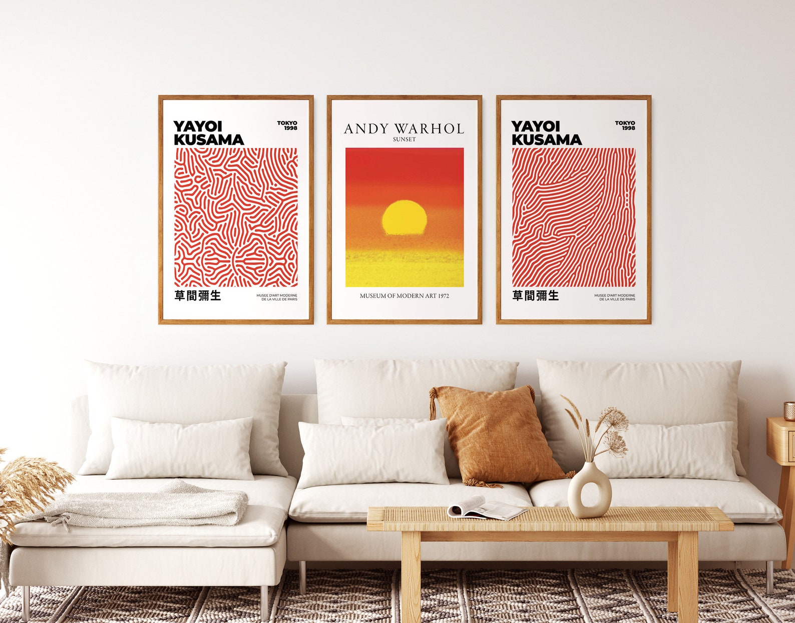Gallery Wall Set of 3,yayoi Kusama Print,andy Warhol Print,printable ...